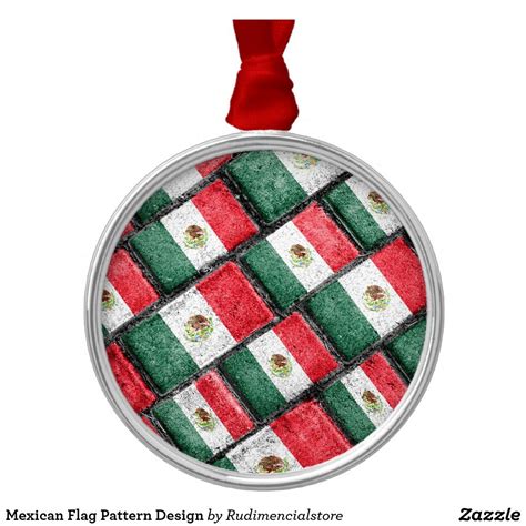 Mexican Flag Pattern Metal Ornament