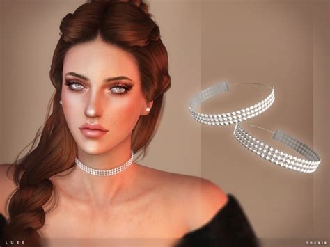 The Sims Resource Luxe Choker By Toksik • Sims 4 Downloads
