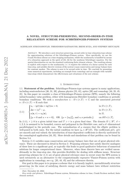 Pdf A Novel Structure Preserving Second Order In Time Relaxation Scheme For SchrÖdinger