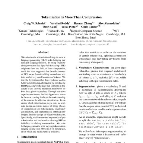 Tokenization Is More Than Compression Acl Anthology