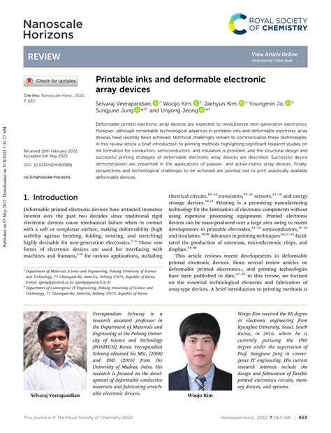 Pdf Printable Inks And Deformable Electronic Array Devices