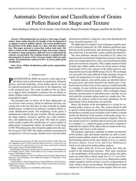 Pdf Automatic Detection And Classification Of Grains Of Pollen Based