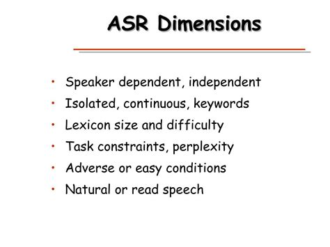 PPT Automatic Speech Recognition ASR A Brief Overview PowerPoint Presentation ID 3742769