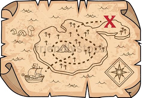 Treasure Map Cartoon Clipart Vector FriendlyStock