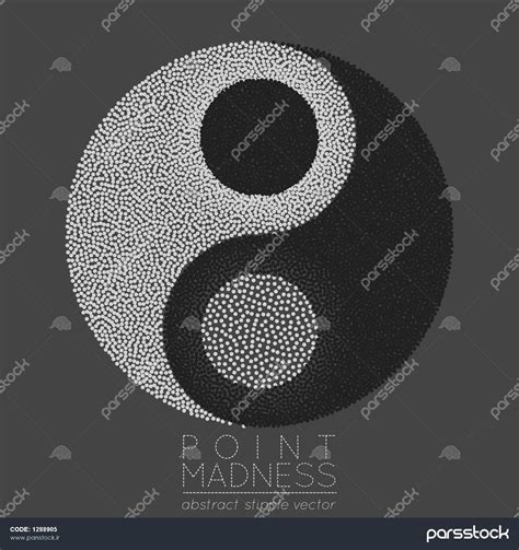 وکتور نماد انتزاعی نقطه‌دار یین یانگ علامت هندسه مقدس ساخته شده در
