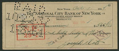 Joey A Giuseppe Antonio Doto Adonis Autographed Signed Check 1011