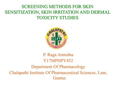 Screening Methods For Skin Sensitization Skin Irritation And Dermal