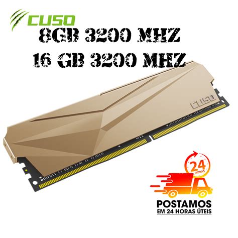 MemÓria Ram Cuso 8gb 2x8gb 16gb Ddr4 3200 Mhz Lacrada Gold Shopee