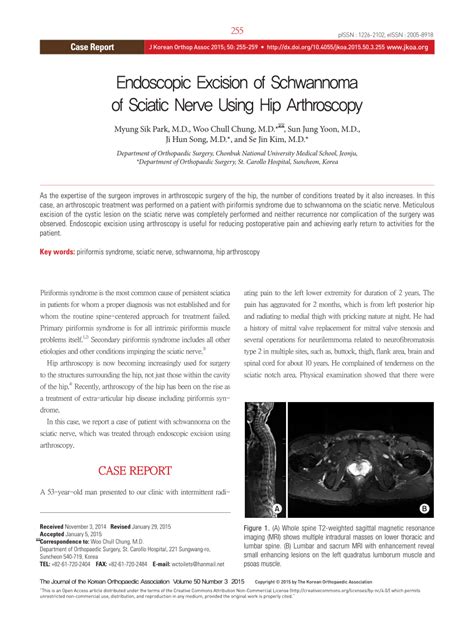 Pdf Endoscopic Excision Of Schwannoma Of Sciatic Nerve Using Hip Arthroscopy