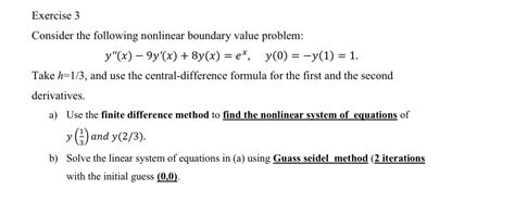 Solved Exercise 3consider The Following Nonlinear Boundary
