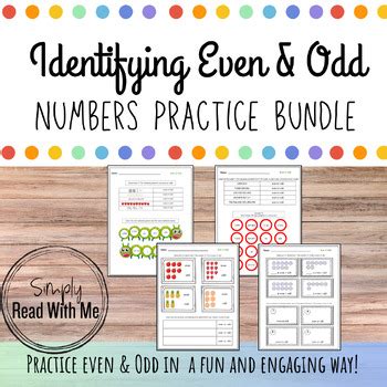 Identifying Even And Odd Numbers Practice Worksheet Bundle TPT