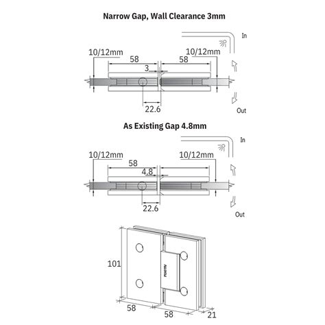 Glass Shower Hinge Brass Sus 304 Satin Brass Gap 1222 Paloma Official Website