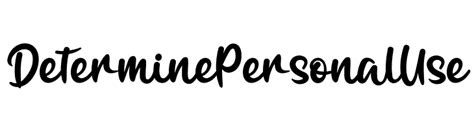 Determine Personal Use Font