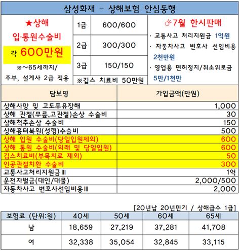 삼성화재 상해보험안심동행상해수술비600만원2019년7월한시판매보험7월특판상해통원수술입원수술운전자보험상해보험보험상담교통사고수술골절수술보험가입보험분석