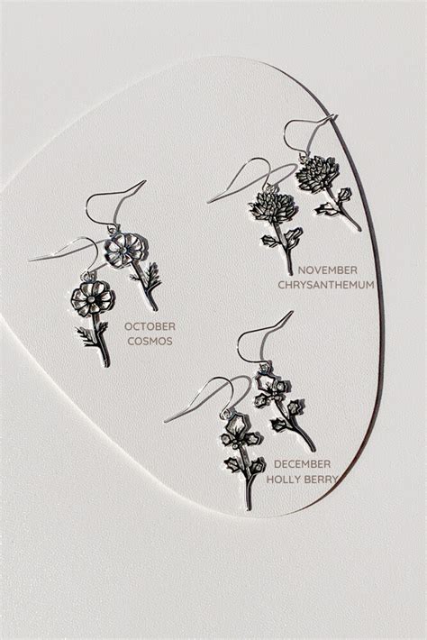 Birth Flower Earrings Ssfw