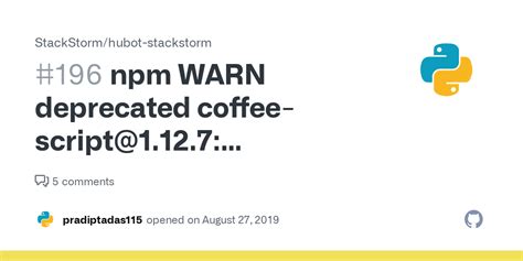 Npm Warn Deprecated Coffee Script1127 Coffeescript On Npm Has Moved To Coffeescript No