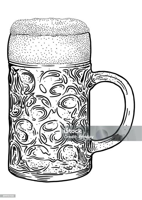 맥주 머그잔 일러스트 레이 션 드로잉 판화 잉크 라인 아트 벡터 고급에 대한 스톡 벡터 아트 및 기타 이미지 고급 고대의