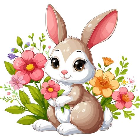 귀여운 토끼 터 만화 일러스트레이션 프리미엄 Ai 생성 벡터