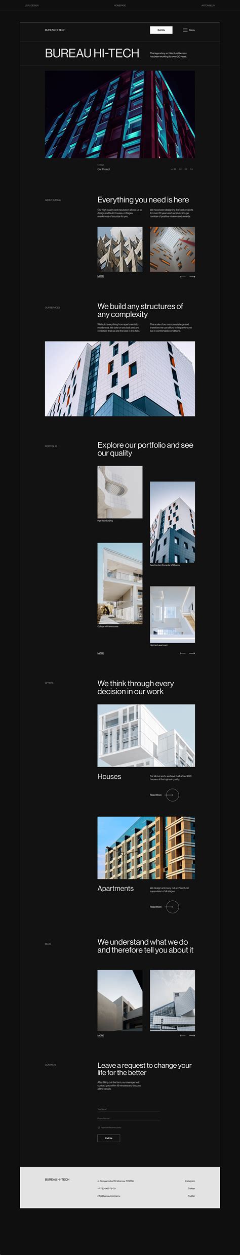 Architectural Bureau UX UI Design Website On Behance