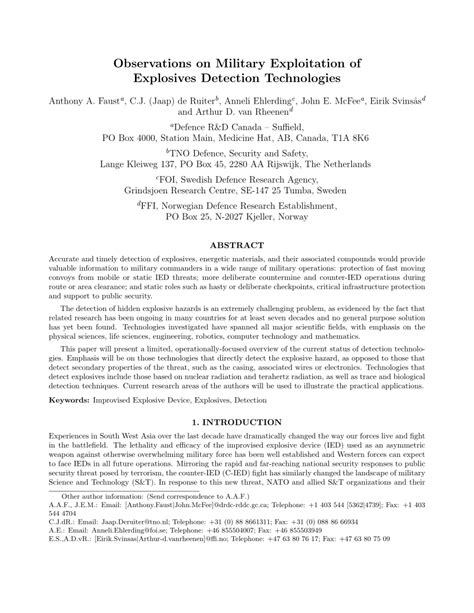 PDF Observations On Military Exploitation Of Explosives Detection Technologies