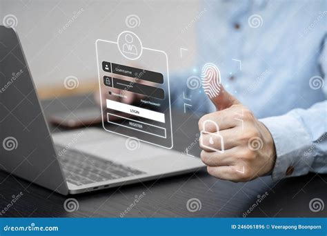 Login And Password Of Cyber Security And Networking Concept User Typing Password Secure Access