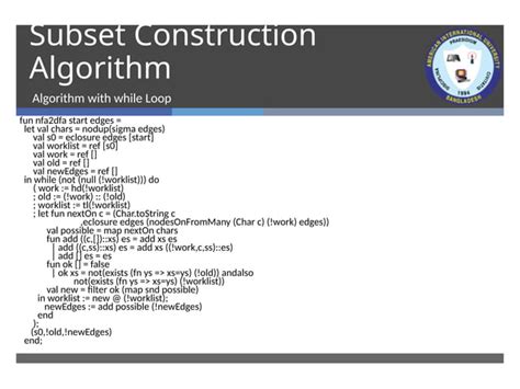 NFA To DFA Conversion Using Subset Construction Method PPT