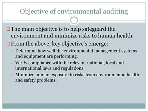 Environmental Audit Methodology PPTX Environmental Services Industry Industries