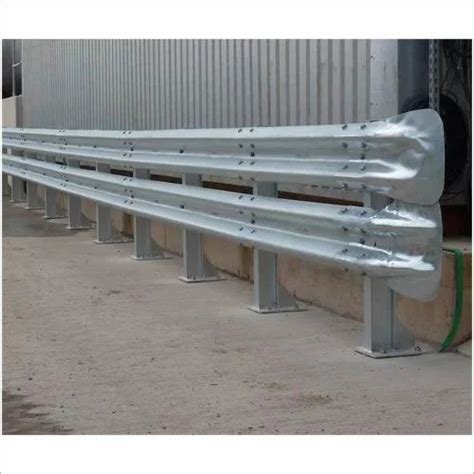 Galvanized Iron Silver W Beam Metal Crash Barrier For Road Safety