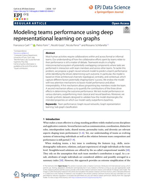 Pdf Modeling Teams Performance Using Deep Representational Learning