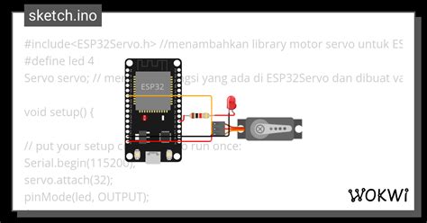 Servo Dan Led Wokwi Esp32 Stm32 Arduino Simulator