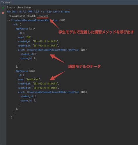 eloquent のリレーション（多 対 多） laravel学習帳