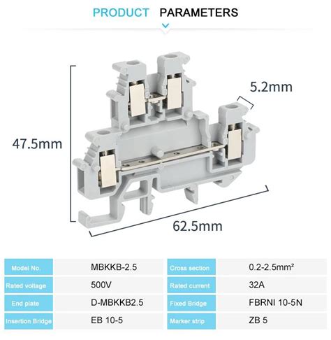 Double Layer Terminal Block ไฟฟ้าโรงงาน อุปกรณ์ควบคุม เซนเซอร์ เครื่องควบคุม Nano Instrument