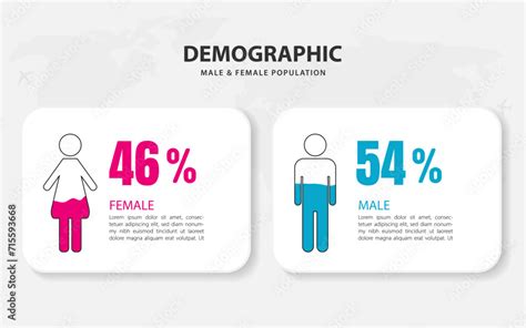 Demographic Analysis Infographic Template Male Female Ratio For