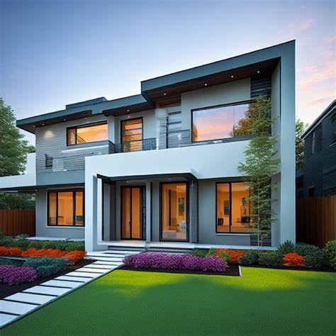 Premium Ai Image A Modern House With A Unique Asymmetrical