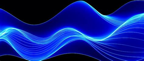 Premium Photo Vibrant Blue Abstract Light Waves