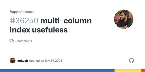 Multi Column Index Usefuless · Issue 36250 · Frappeerpnext · Github