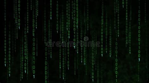 Cyber Security Concept Running Strings Of 0 And 1 Fall From Top To