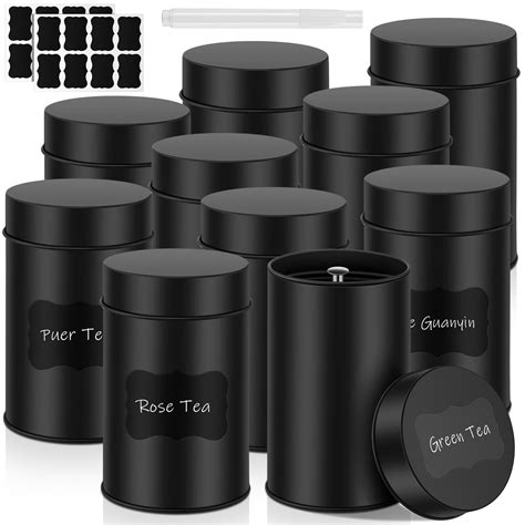 10 Pcs Tea Tin Canister Metal Tea Canister Round Tin Can With Airtight
