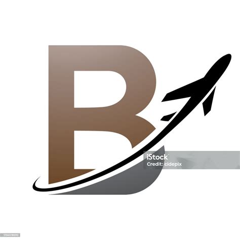 갈색과 검은색 대문자 B 아이콘 개념에 대한 스톡 벡터 아트 및 기타 이미지 개념 곡선 날기 Istock