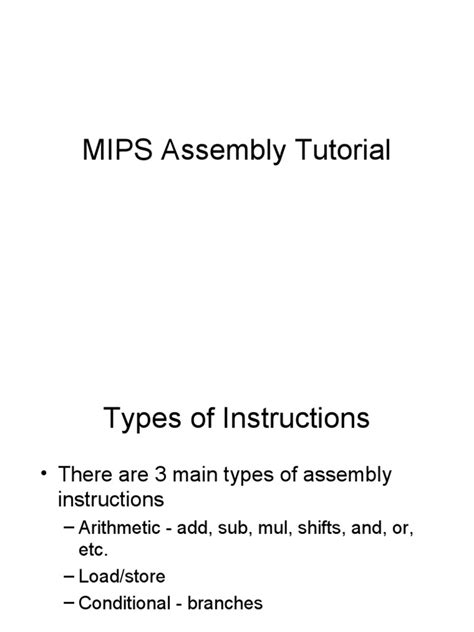 Mips Assembly Tutorial Pdf Central Processing Unit Computer Data
