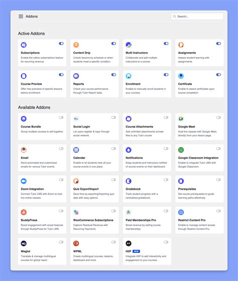 Documention Addons