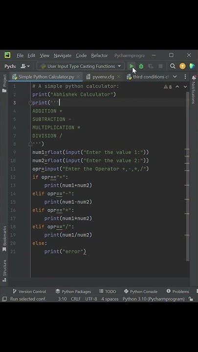 python calculator under 1 minute shorts subscribe viral trending