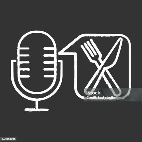 음식 주문 명령 분필 아이콘입니다 음성 제어 응용 프로그램 아이디어 레스토랑 검색 휴대용 마이크 현대 사운드 레코드 장비 오디오
