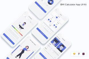 BMI Calculator App UI Kit Graphic By Betush Creative Fabrica