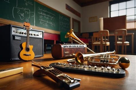 Classroom With Musical Instruments Premium Ai Generated Image