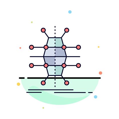Distribution Grid Infrastructure Network Smart Flat Color Icon Vector