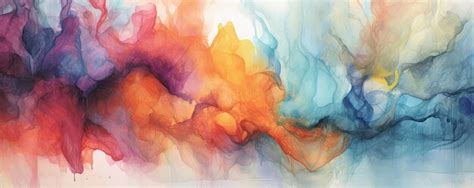 Premium Ai Image Convergence Of Vibrant Watercolor Washes And Abstract Textures Creating An