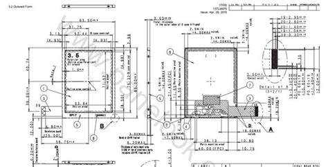 COM35H3P17ULC Ortustech 3 5 Inch TFT LCD Display Transflective Sunlight Readable LCD Panel For