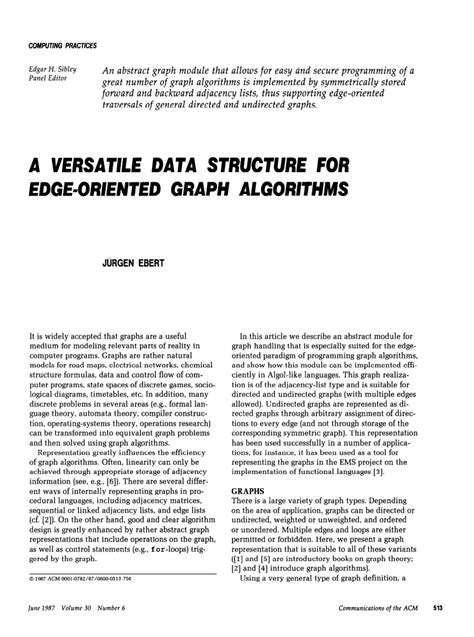 Pdf A Versatile Data Structure For Edge Oriented Graph Algorithms