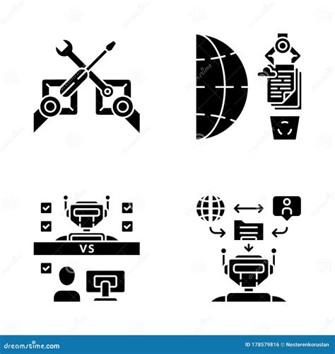 RPA Glyph Icons Set Stock Vector Illustration Of Benefit 178579816